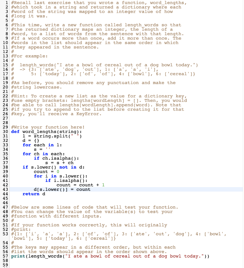 Solved 1 #Recall last exercise that you wrote a function, | Chegg.com
