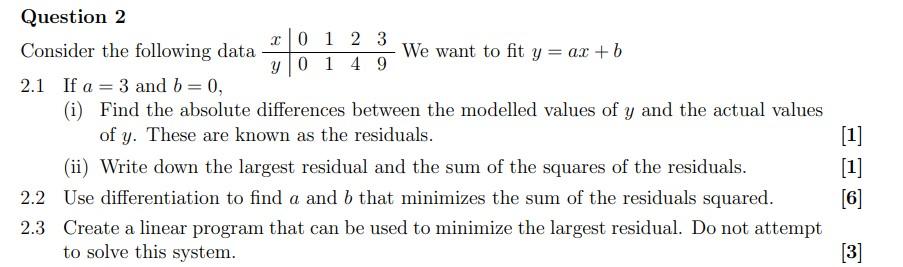 Solved Consider the following data \begin{tabular}{l|llll} x | Chegg.com