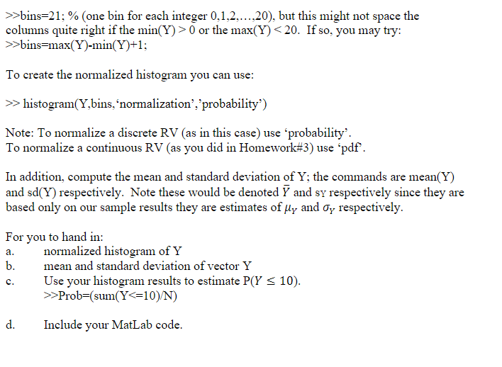 Solved Matlab exercise. Often times the probability | Chegg.com