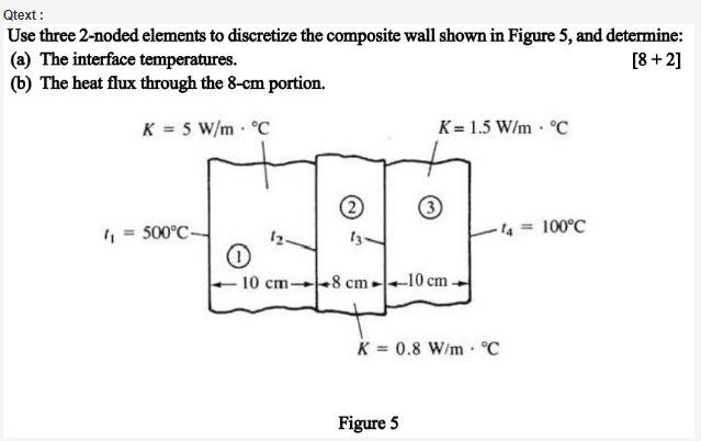 Solved Qtext: Use three 2-noded elements to discretize the | Chegg.com