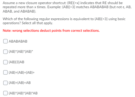 Solved Assume a new closure operator shortcut: (RE) >x} | Chegg.com