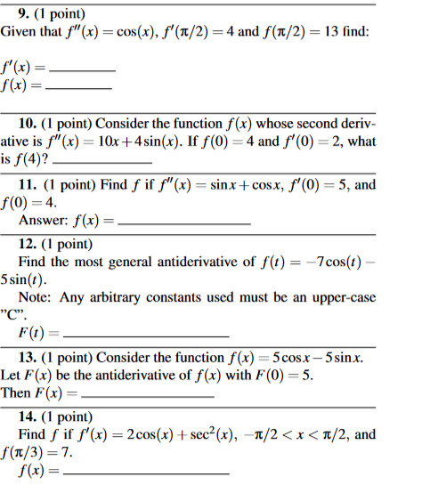 Solved answer questions 9-14 ﻿calculus 2 ﻿for good rating! | Chegg.com
