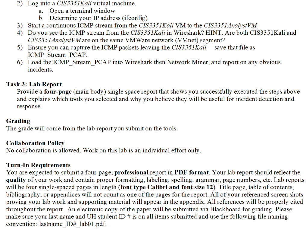 Task 1: Exploring Security tools 1) Log into the | Chegg.com