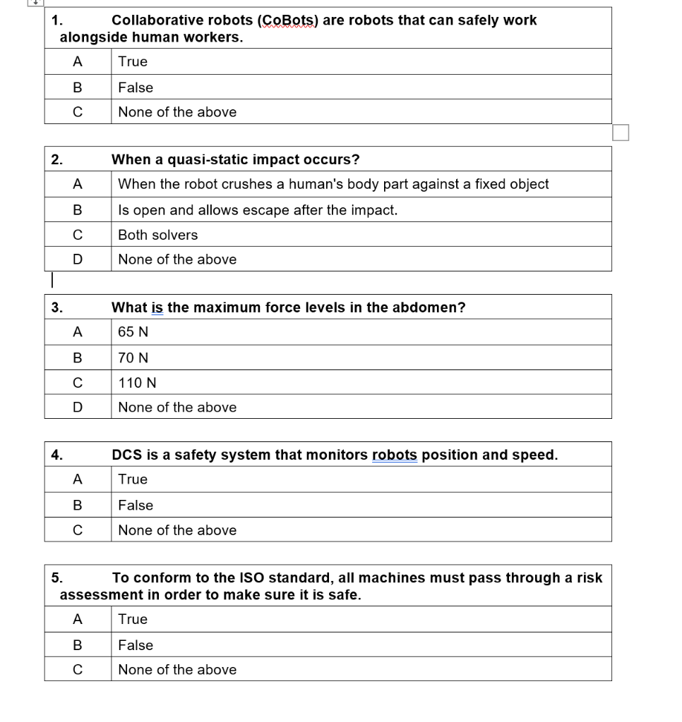 Solved 1. Collaborative robots (CoBots) are robots that can | Chegg.com