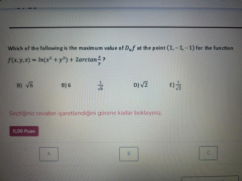 Solved Which of the following is the maximum value of Duf at | Chegg.com