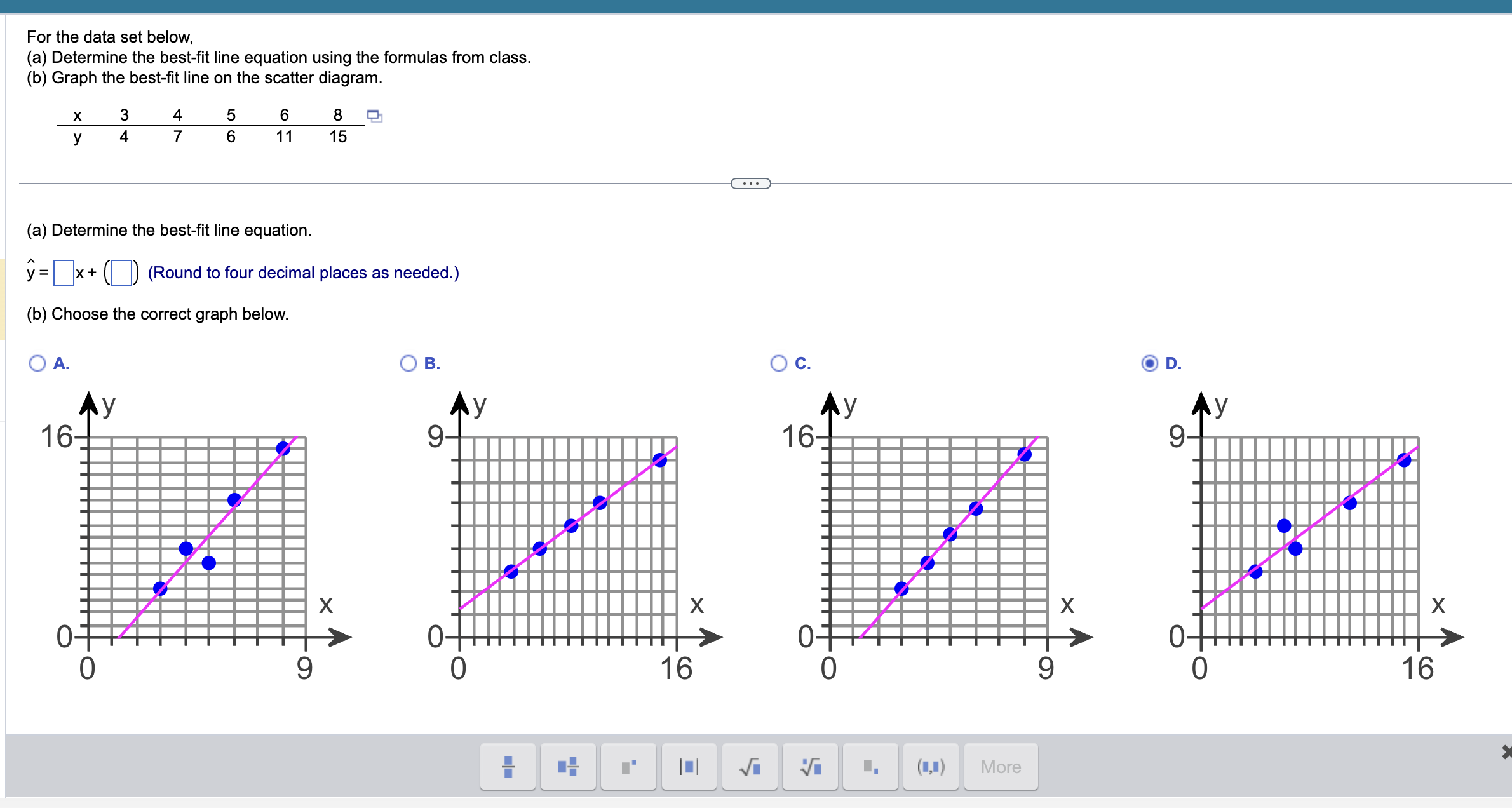 Solved For the data set below, (a) Determine the best-fit | Chegg.com