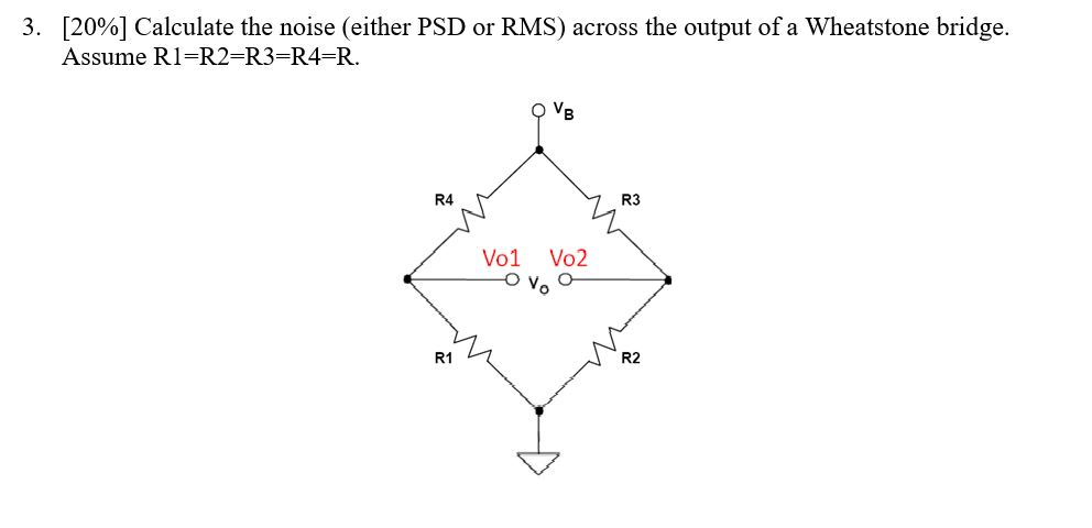 Solved 3. [20%] Calculate the noise either PSD or RMS) | Chegg.com