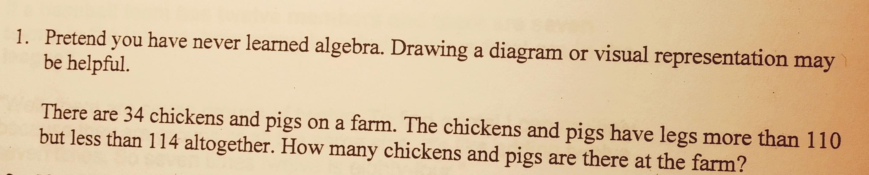 Solved 1. Pretend you have never learned algebra. Drawing a | Chegg.com