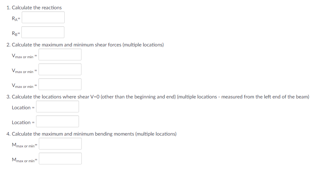 Solved ωw4α1. Calculate the reactions RA=RB= 2. Calculate | Chegg.com