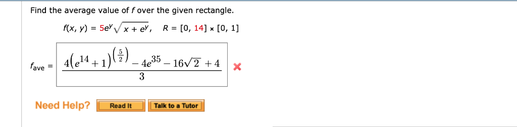 Solved Find The Average Value Of F Over The Given Rectangle