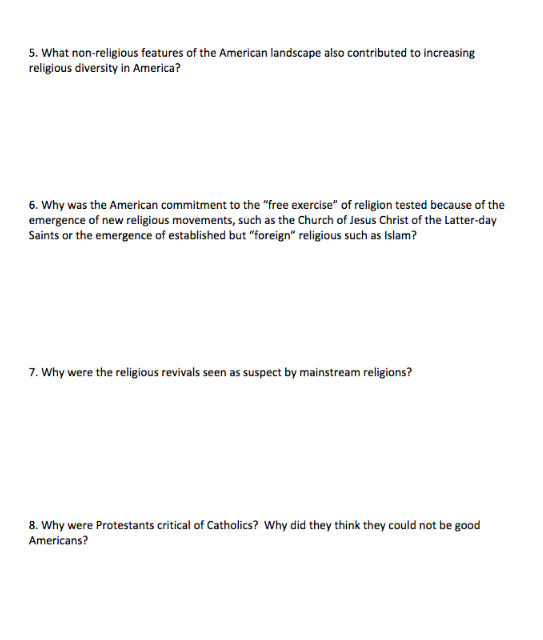 RS 256: American Religious History and Ideals | Chegg.com