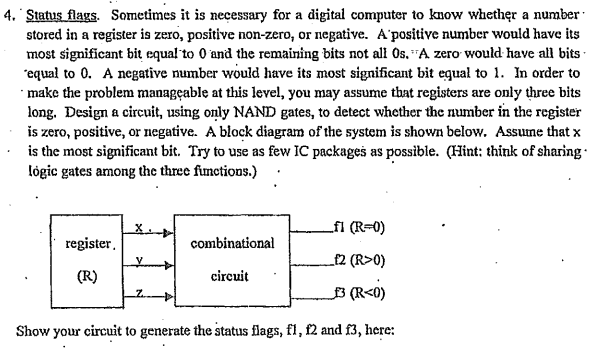 Solved 4. Status flags. Sometimes it is necessary for a | Chegg.com