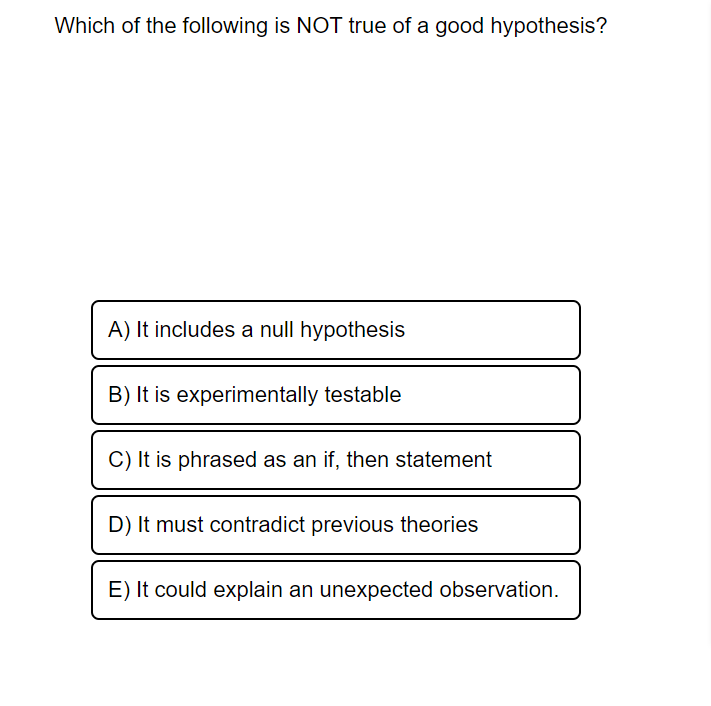 Solved Which of the following is NOT true of a good | Chegg.com