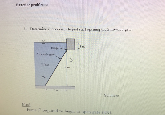 Solved Practice problems: 1- Determine P necessary to just | Chegg.com