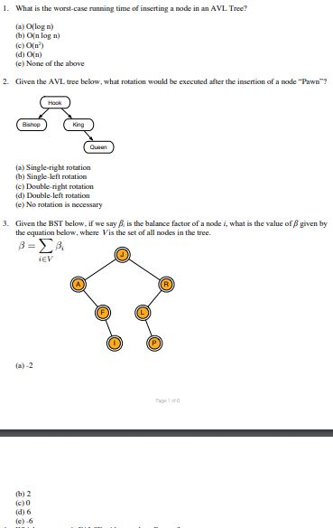 Solved 1. What is the worst case running time of inserting a | Chegg.com
