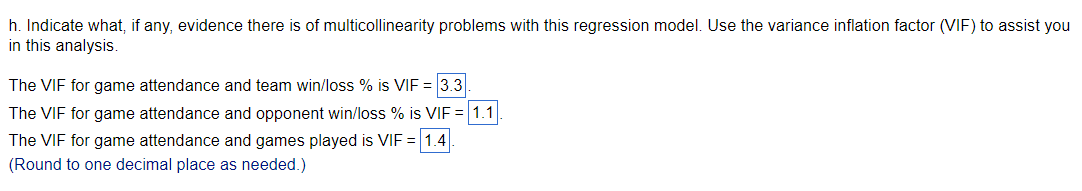 Please help me find the three VIF's in the following | Chegg.com