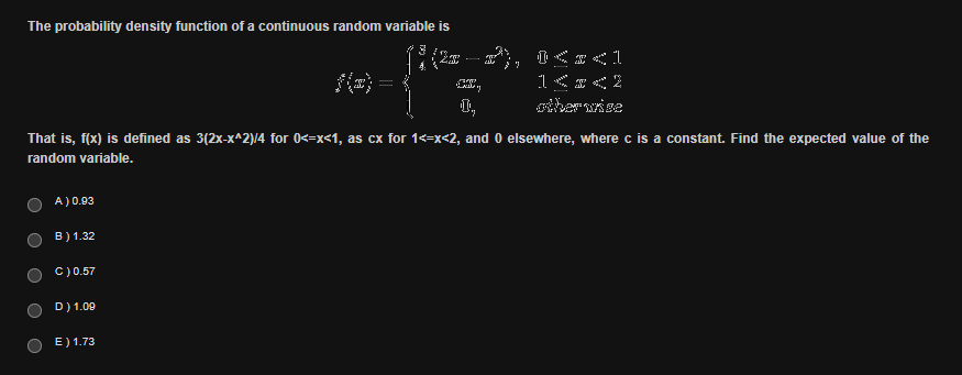 Solved The probability density function of a continuous | Chegg.com