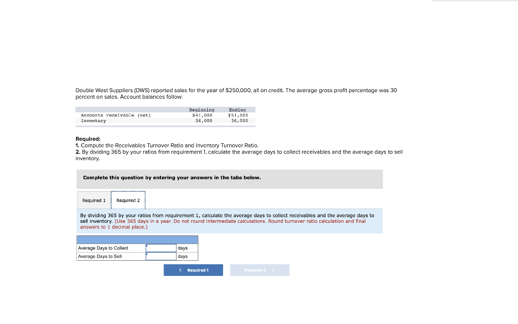 Solved Double West Suppliers (DWS) reported sales for the | Chegg.com