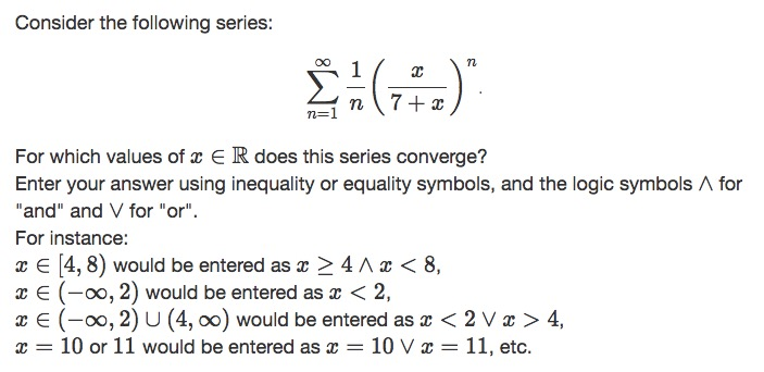 Solved Consider the following series: 7) For which values of | Chegg.com