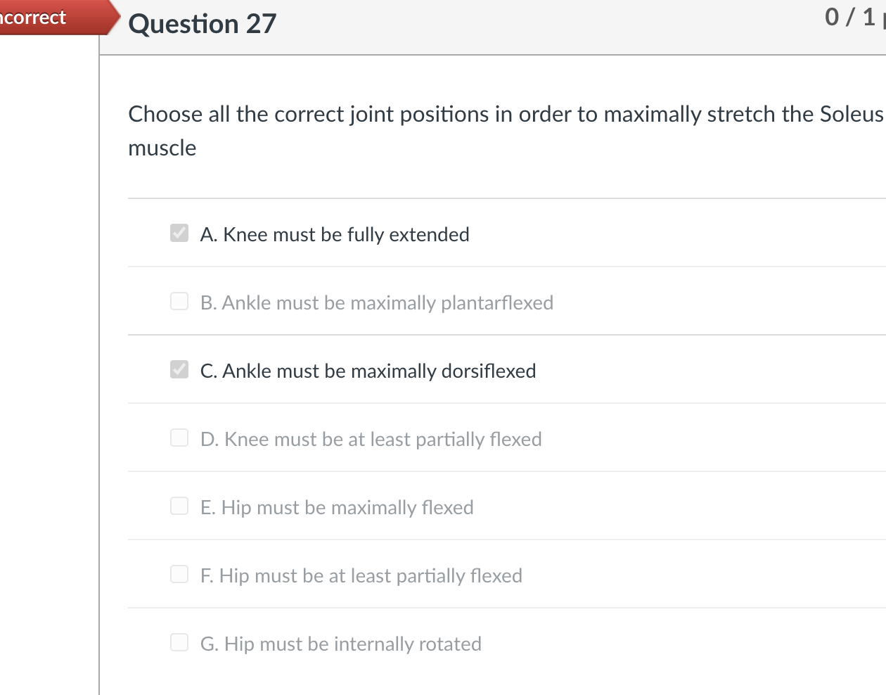 Choose all the correct joint positions in order to | Chegg.com
