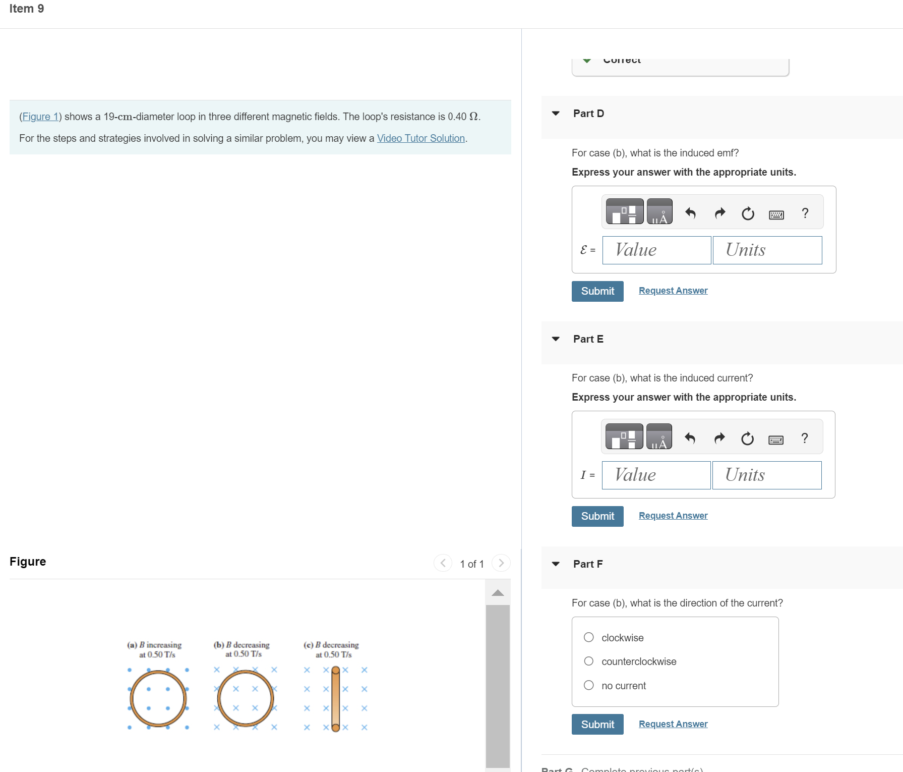 Solved shows a 19 -cm-diameter loop in three different | Chegg.com