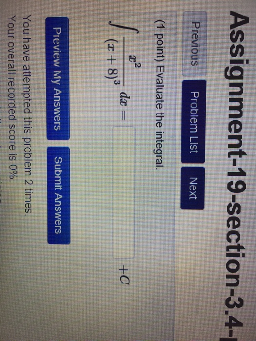 Solved Assignment-19-section-3.4- Previous Problem List Next | Chegg.com