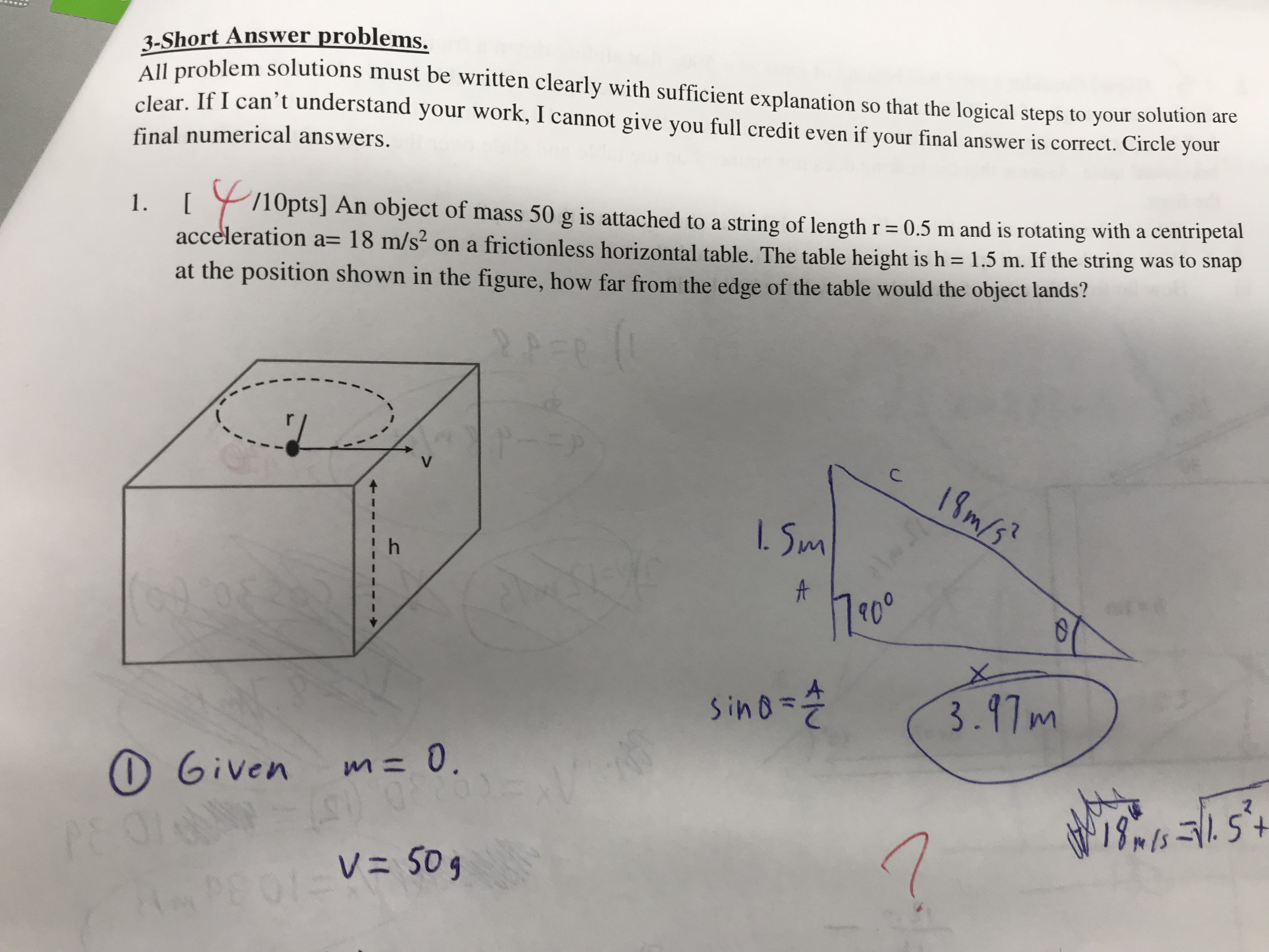 Solved 3-Short Answer problems. All problem solutions must | Chegg.com