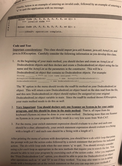 Solved Requirements: Create a DodecahedronList class that | Chegg.com