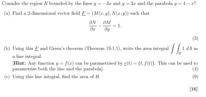 Solved Consider the region R bounded by the lines y=−3x and | Chegg.com