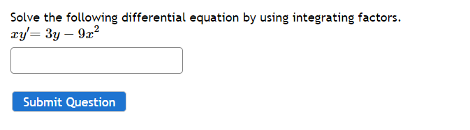 Solved Solve the following differential equation by using | Chegg.com