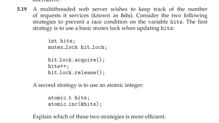 Solved 519 A Multithreaded Web Server Wishes To Keep Track 