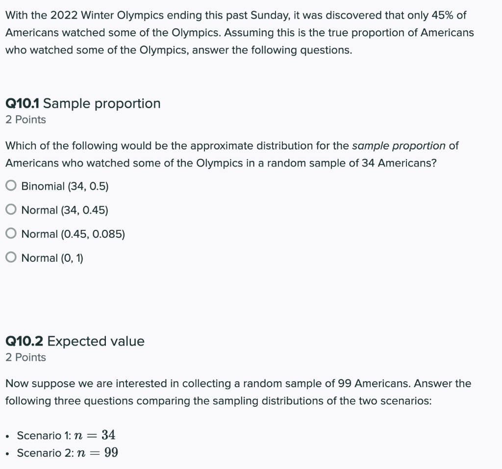 Solved With the 2022 Winter Olympics ending this past | Chegg.com