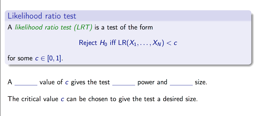 Solved Likelihood ratio For a random sample X1, ...,Xn with | Chegg.com