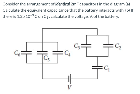 Solved Consider the arrangement of identical 2mF capacitors | Chegg.com
