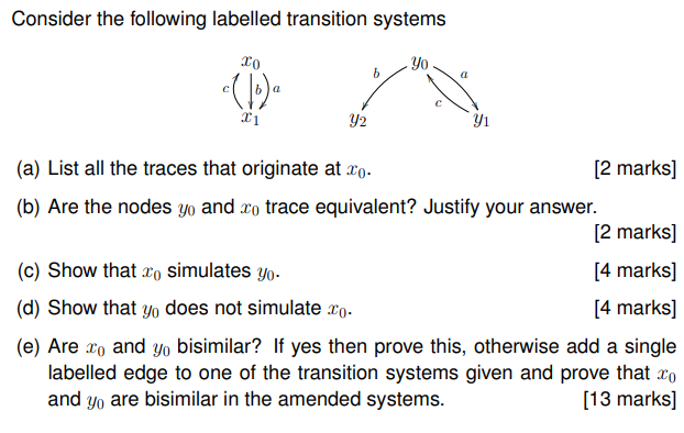 Solved Consider the following labelled transition systems 20 | Chegg.com