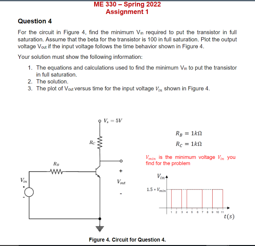 Solved ME 330 - Spring 2022 Assignment 1 Question 4 For the | Chegg.com