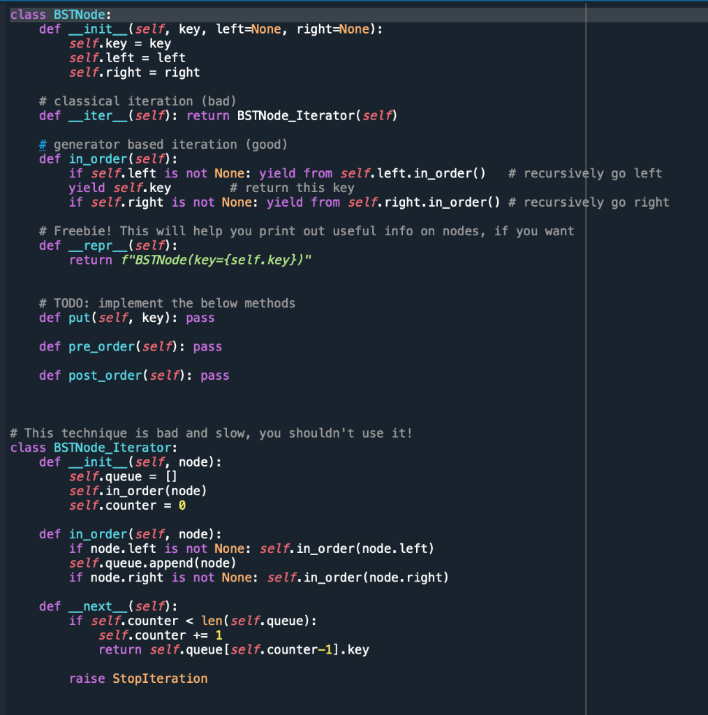 Solved Mod 9 Lab: BSTs and Generators Description We will | Chegg.com