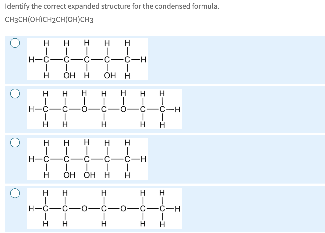 Solved Identify the correct expanded structure for the | Chegg.com