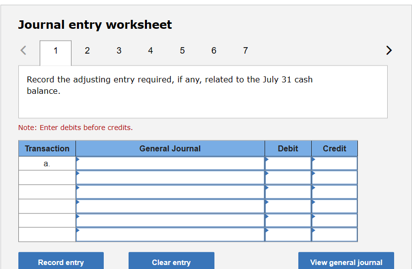 Solved Journal entry worksheet Record the adjusting entry | Chegg.com