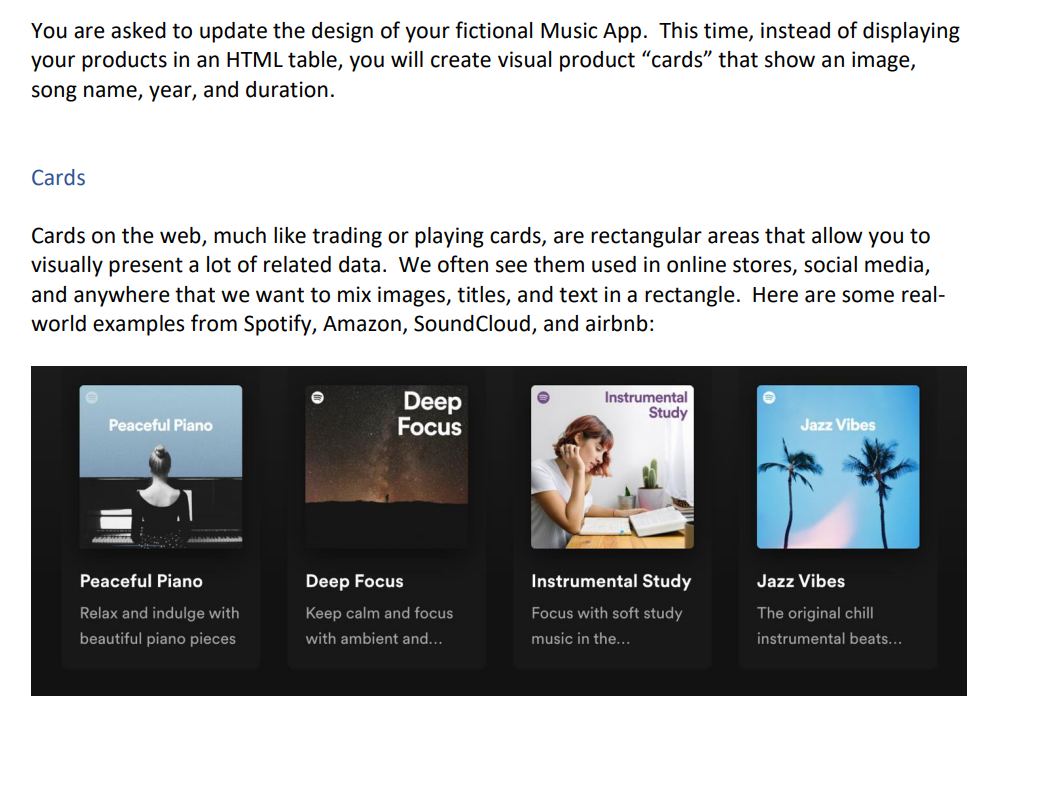 Solved continue to iterate on your previous work Music App | Chegg.com