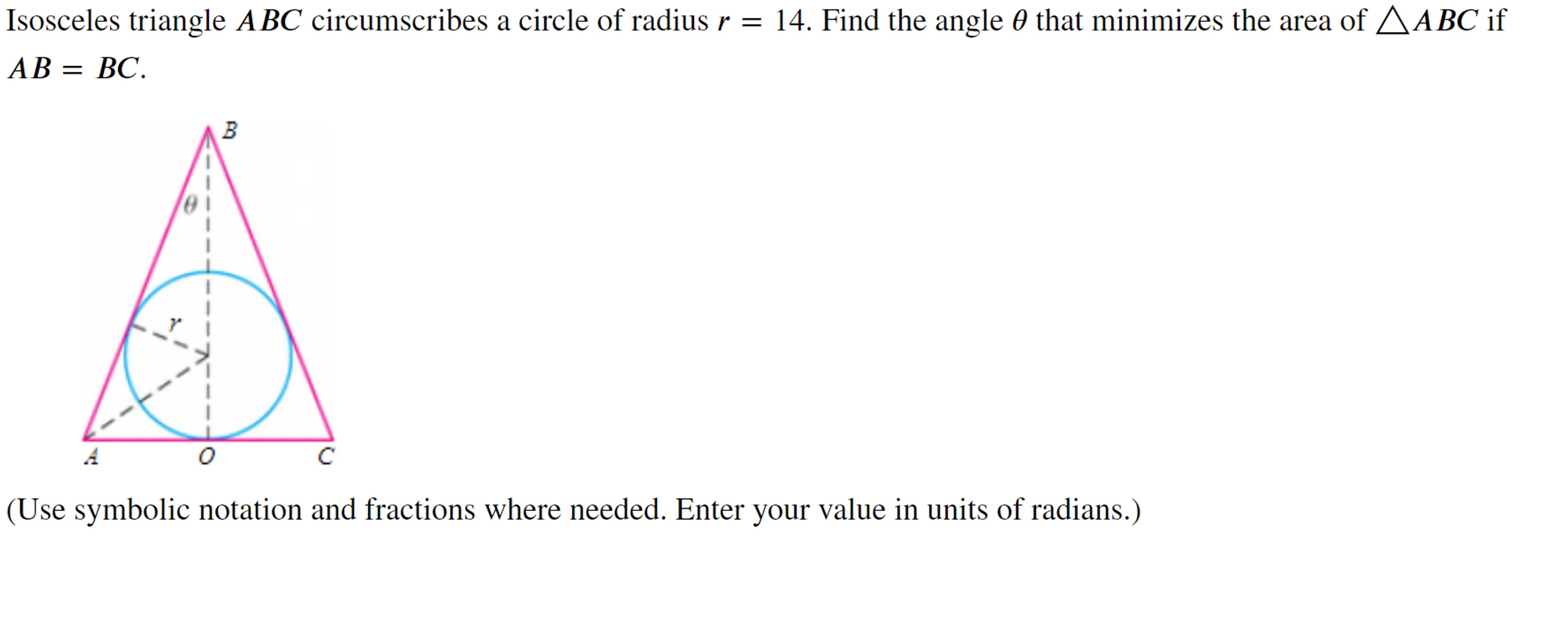 Solved Isosceles triangle ABC circumscribes a circle of | Chegg.com