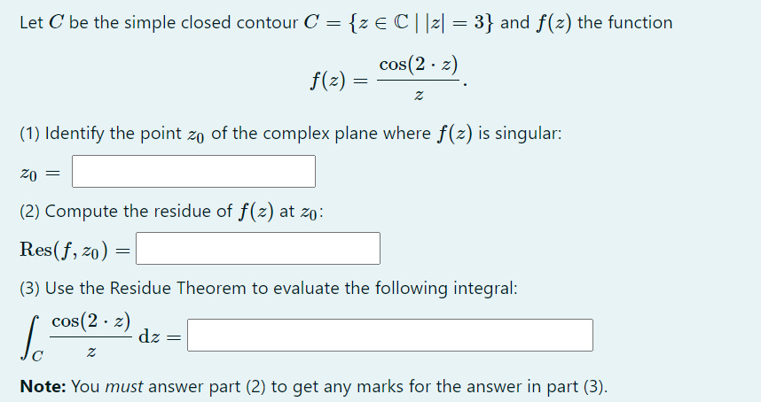 Solved Let C be the simple closed contour C={z∈C∣∣z∣=3} and | Chegg.com
