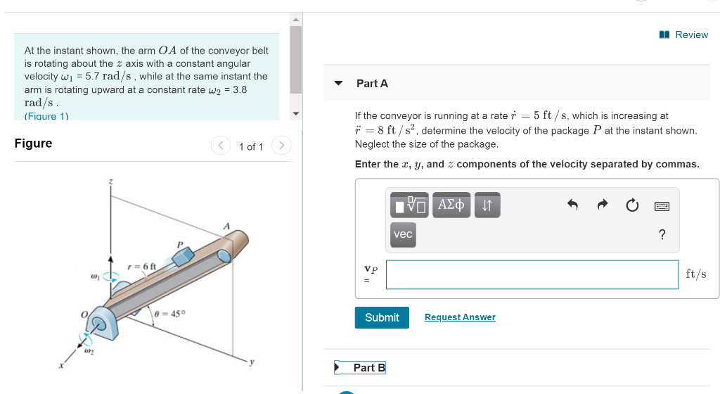 Solved Review At the instant shown, the arm OA of the | Chegg.com