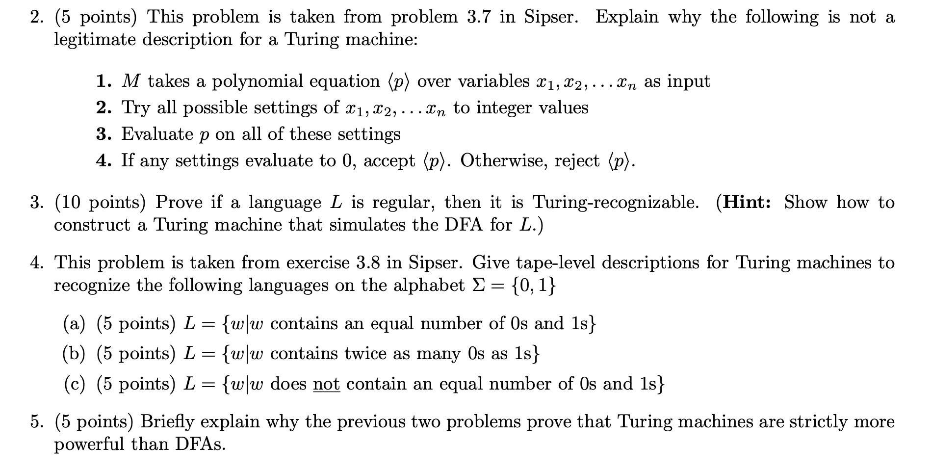 Theory of Computation Please help with Question | Chegg.com