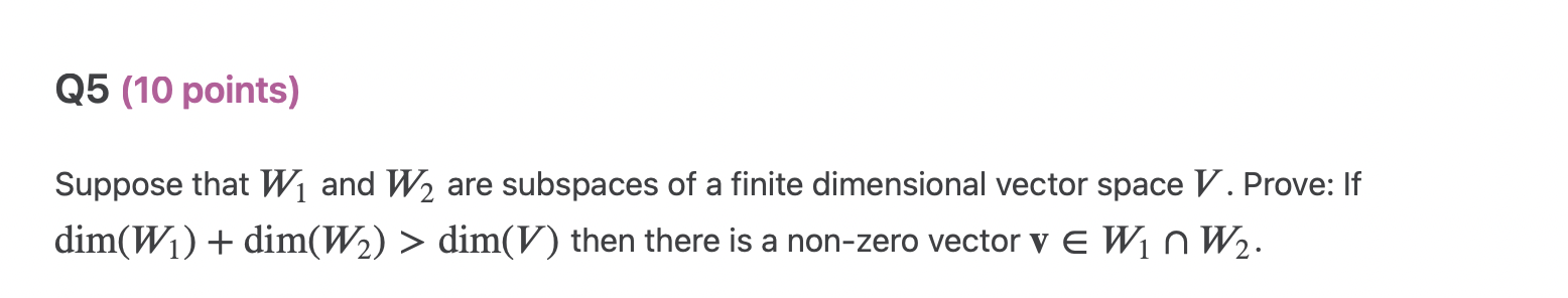 Solved Suppose that W 1 and W 2 are subspaces of a finite | Chegg.com
