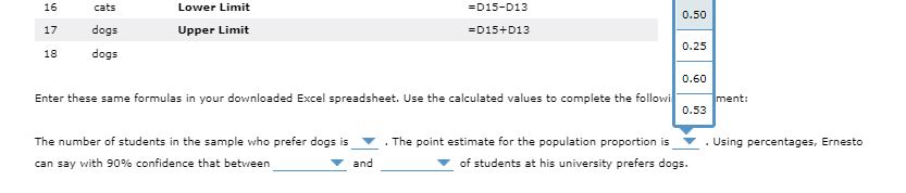 Solved 8. Using Excel - Constructing an interval estimate | Chegg.com
