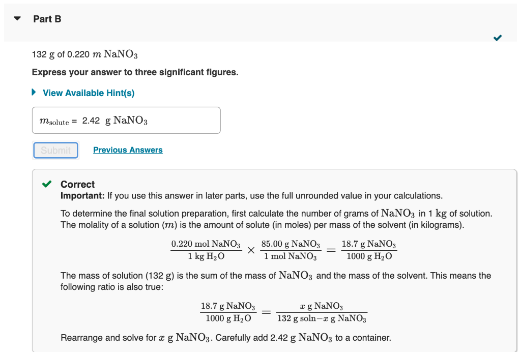 Solved How much dry solute would you take to prepare each of | Chegg.com