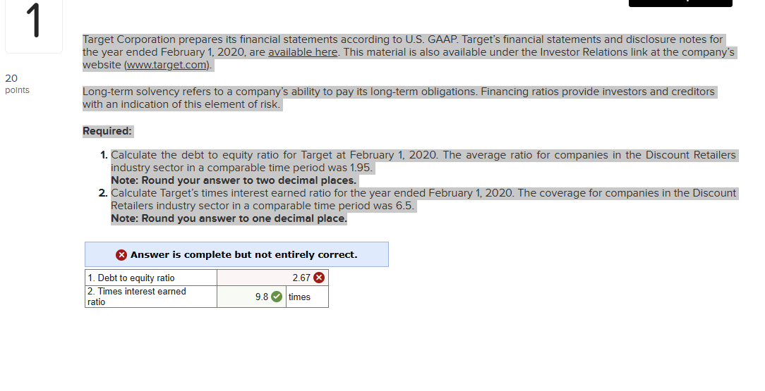Solved Target Corporation prepares its financial statements | Chegg.com