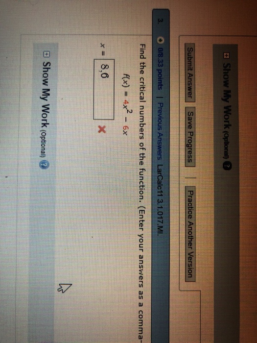 Solved Submit Answer Save Progress Practice Another Version | Chegg.com
