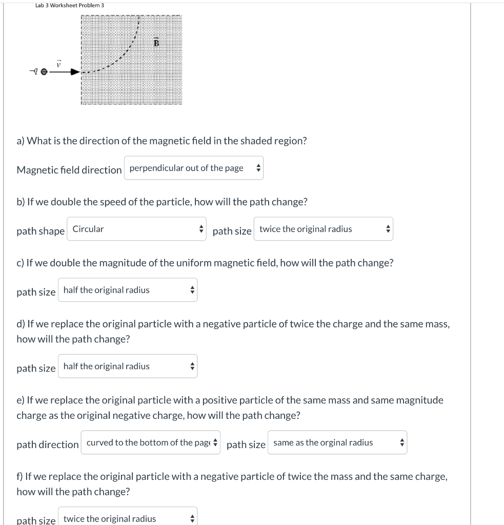 Solved Lab 3 Worksheet Problem 3 a) What is the direction of | Chegg.com